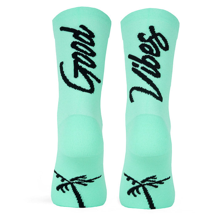Turquoise Technical Socks for Running and Cycling - 'Good Vibes ...